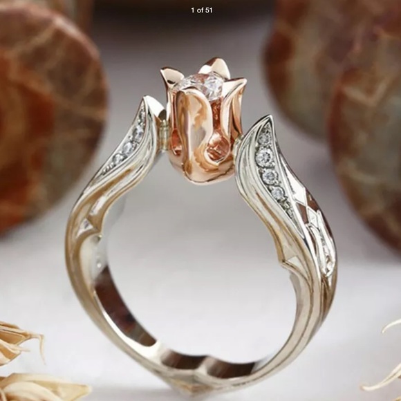 Pink Magnolia | Jewelry | New Beautiful 8k Gold Over Silver Ring | Poshmark